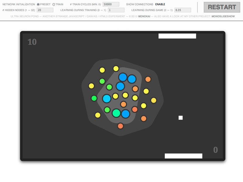 Ultra Neuron Pong by Monokai | Experiments with Google