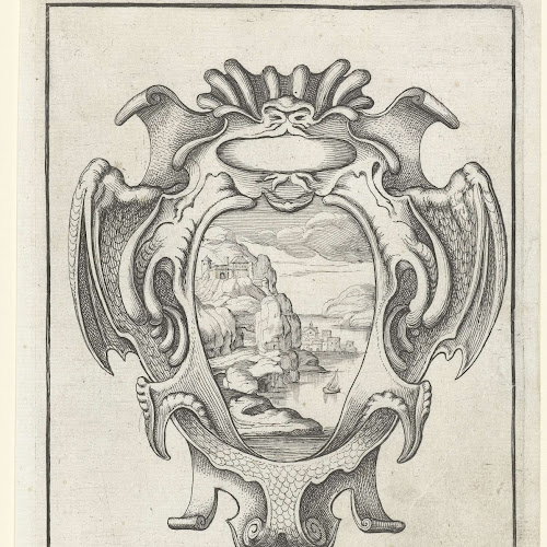 Cartouche met masker, Daniel Rabel, 1632 - Rijksmuseum